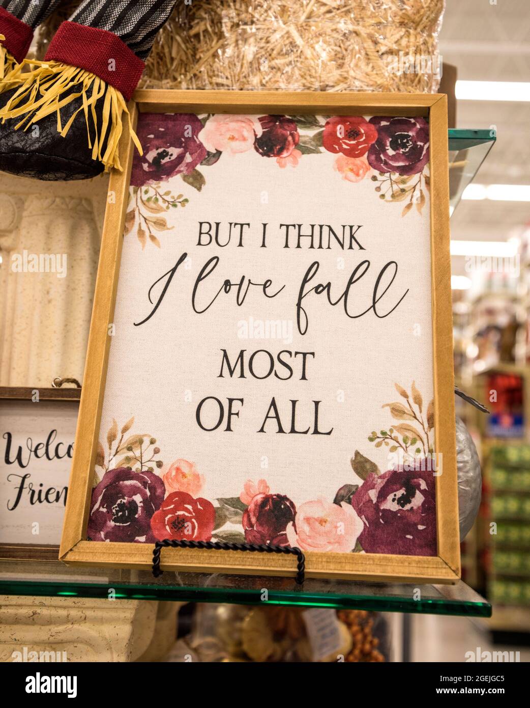 Fall and Thanksgiving seasonal decorations for sale in a local North ...