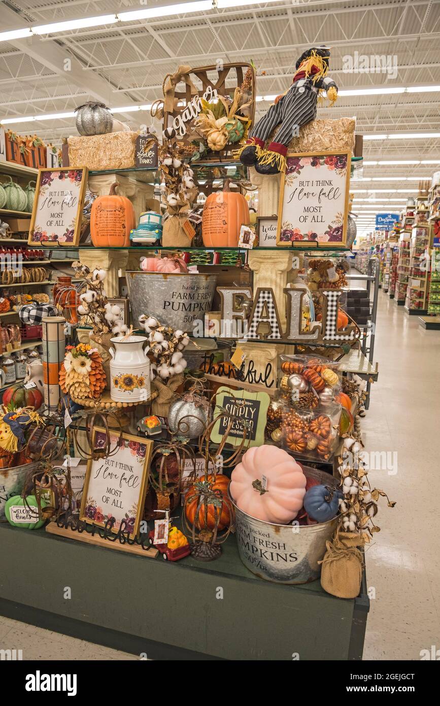 Fall and Thanksgiving seasonal decorations for sale in a local North ...