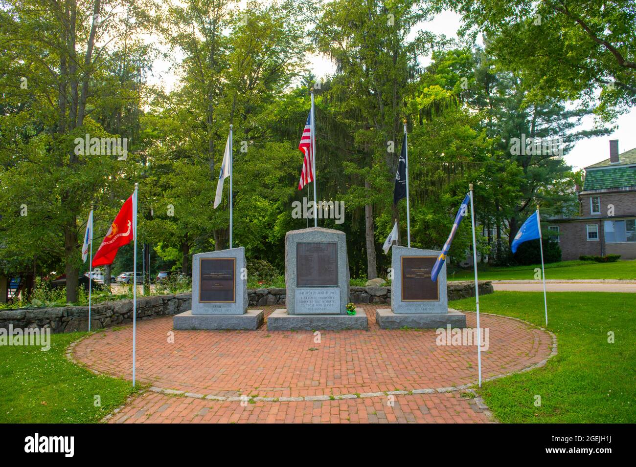 World War II, Korean War and Vietnam War memorial monument in historic ...
