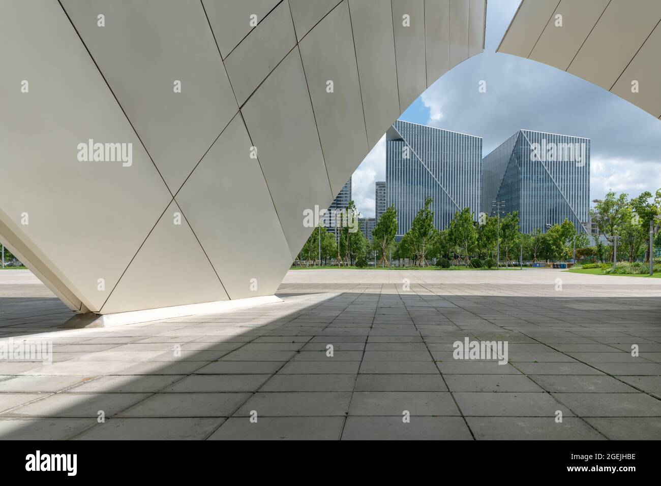 Ground floor with modern office buildings in downtown of the financial ...