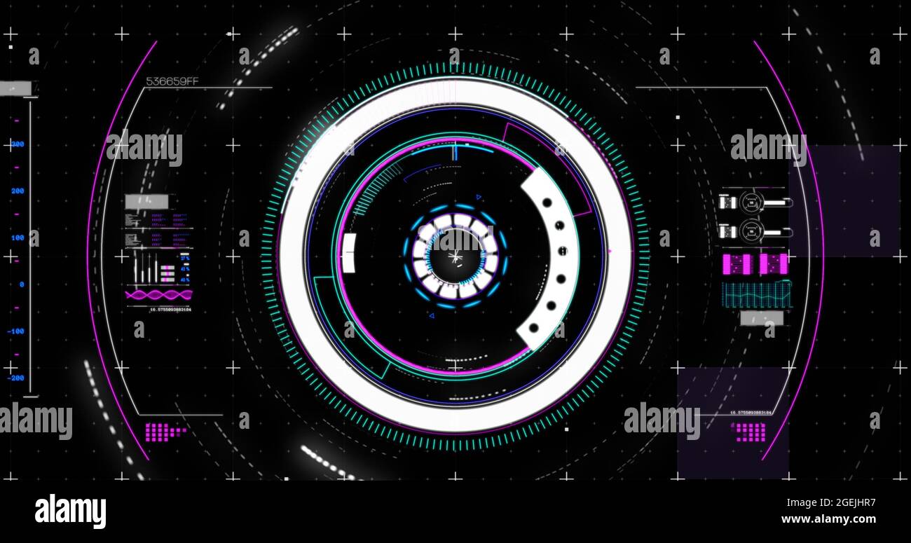Image of circular scope scanning and digital interface showing ...
