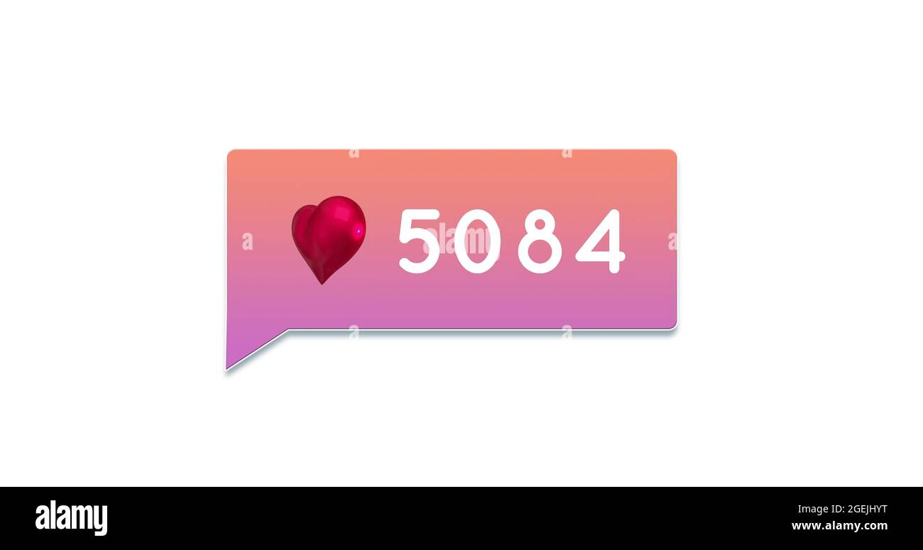 Increasing number of likes or hearts 4k Stock Photo - Alamy