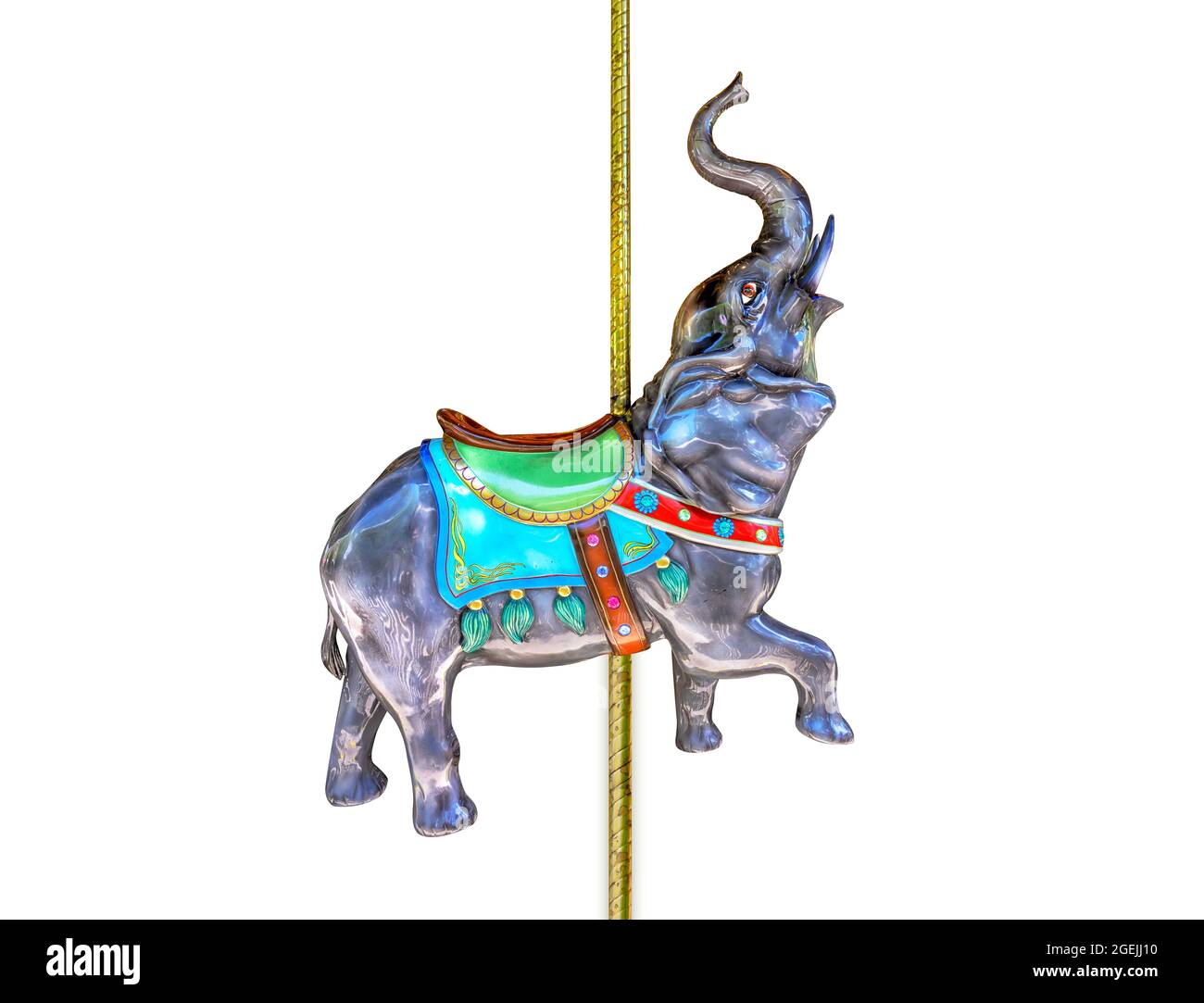 Carnival carousel elephant isolated on white background Stock Photo - Alamy