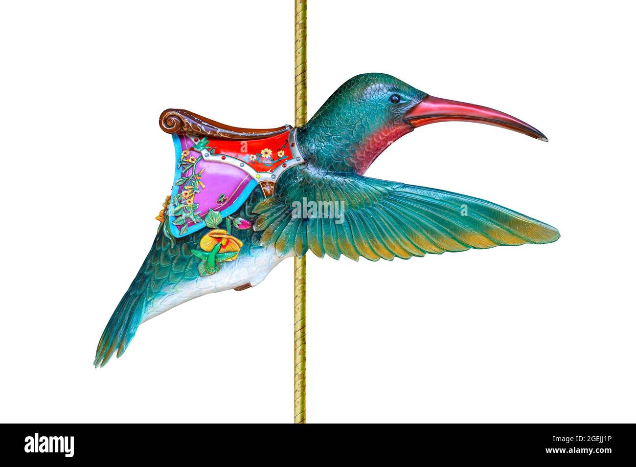 Carnival carousel hummingbird isolated on white background Stock Photo ...