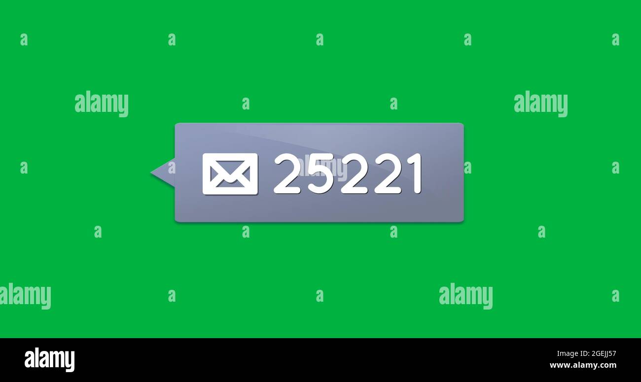 Grey chat box with numbers 4k Stock Photo - Alamy