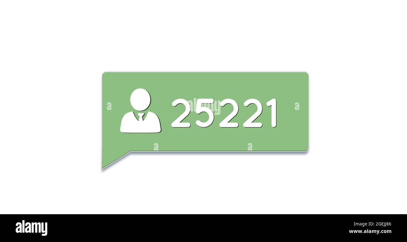 Green chat box with numbers 4k Stock Photo - Alamy