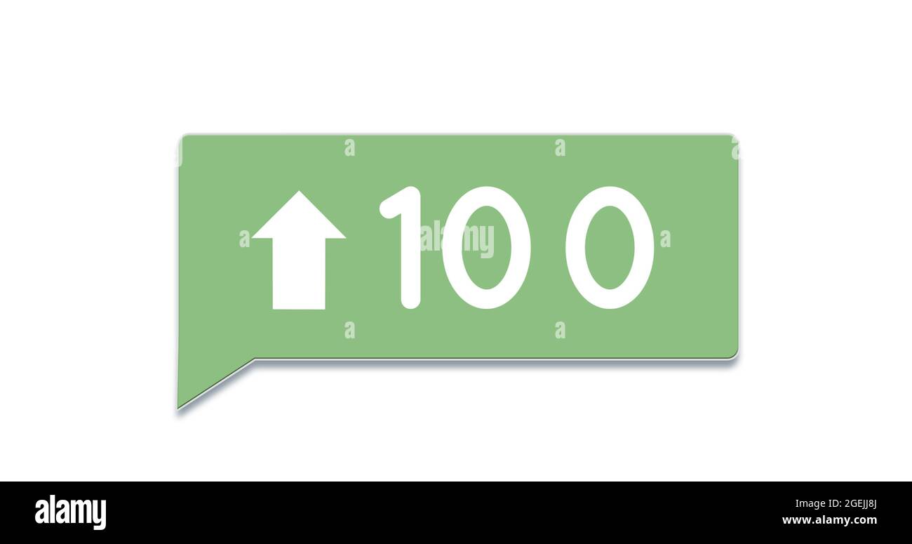 Green chat box with increasing numbers 4k Stock Photo - Alamy