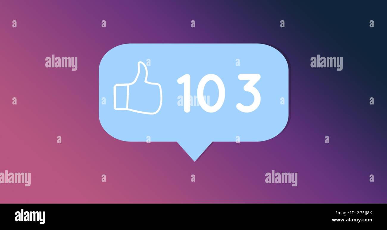 Numbers of likes in a blue box 4k Stock Photo - Alamy