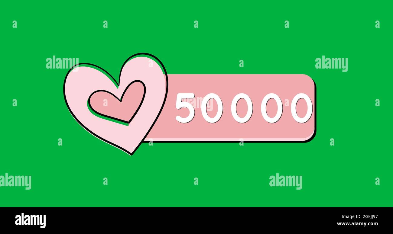 Pink box with numbers and a heart icon 4k Stock Photo - Alamy