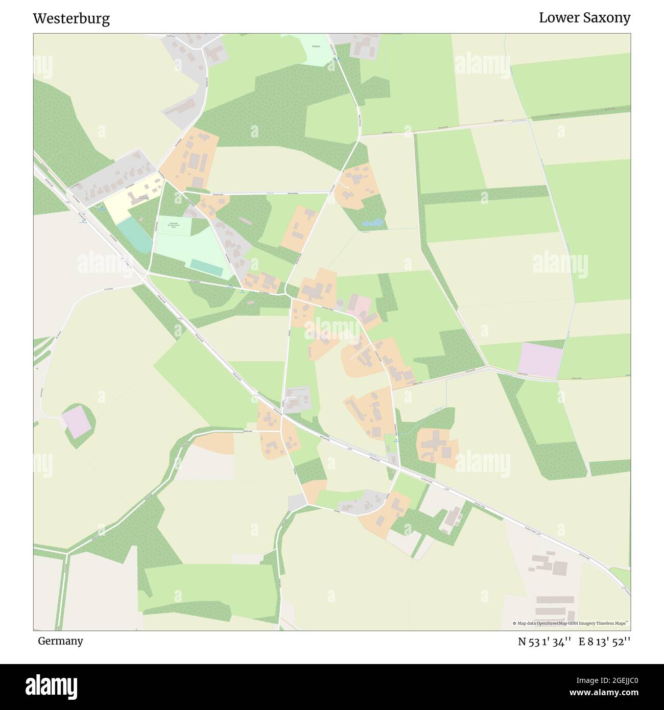 Westerburg, Germany, Lower Saxony, N 53 1' 34'', E 8 13' 52'', map ...