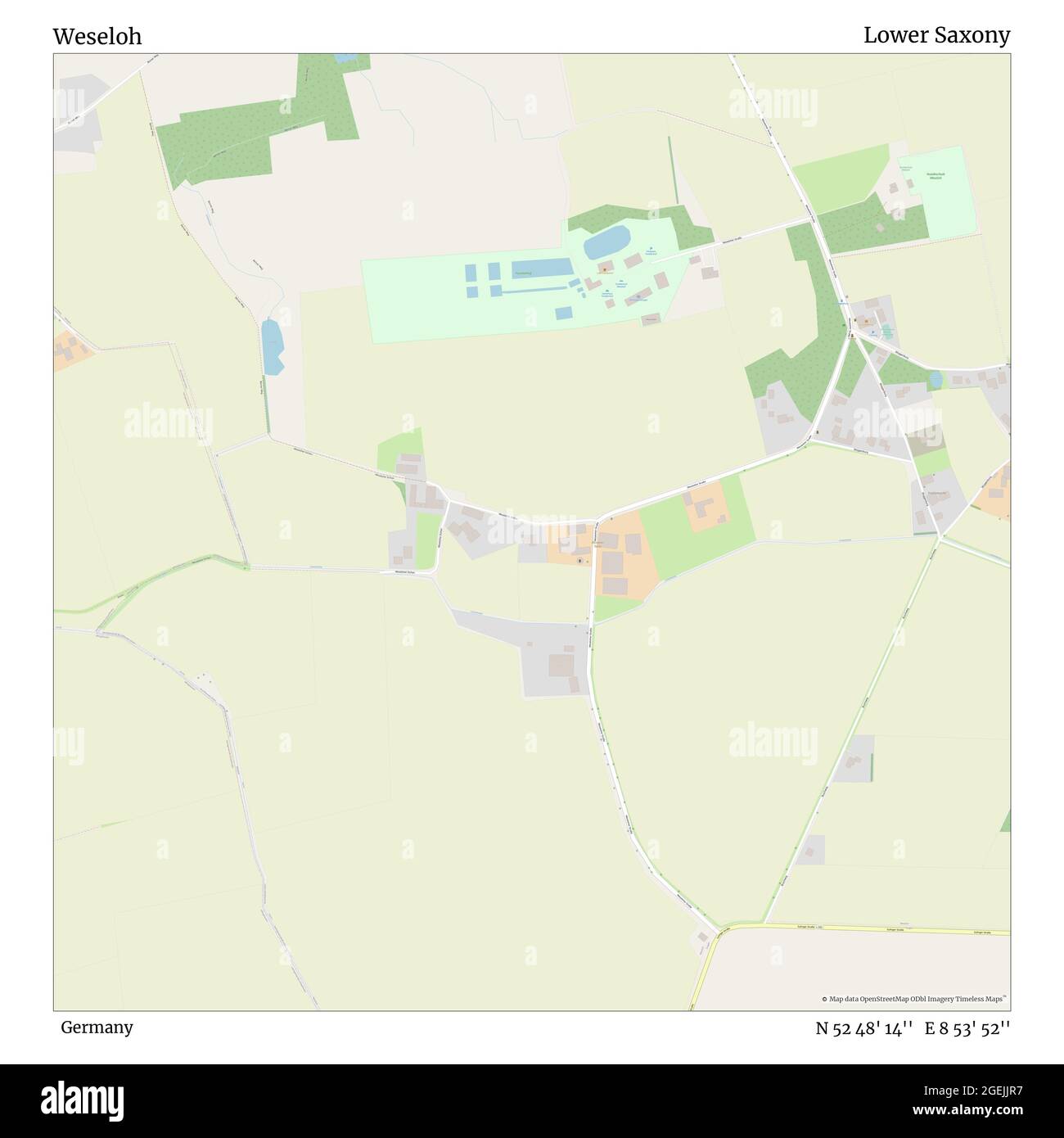 Weseloh, Germany, Lower Saxony, N 52 48' 14'', E 8 53' 52'', map ...