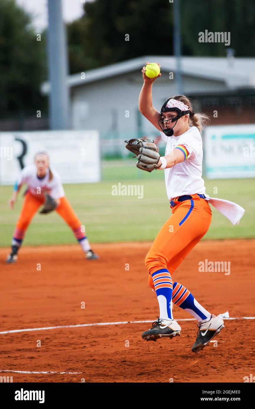 Saronno, Italy. 20th Aug, 2021. HOP Lisa pitcher of the team Olympia ...