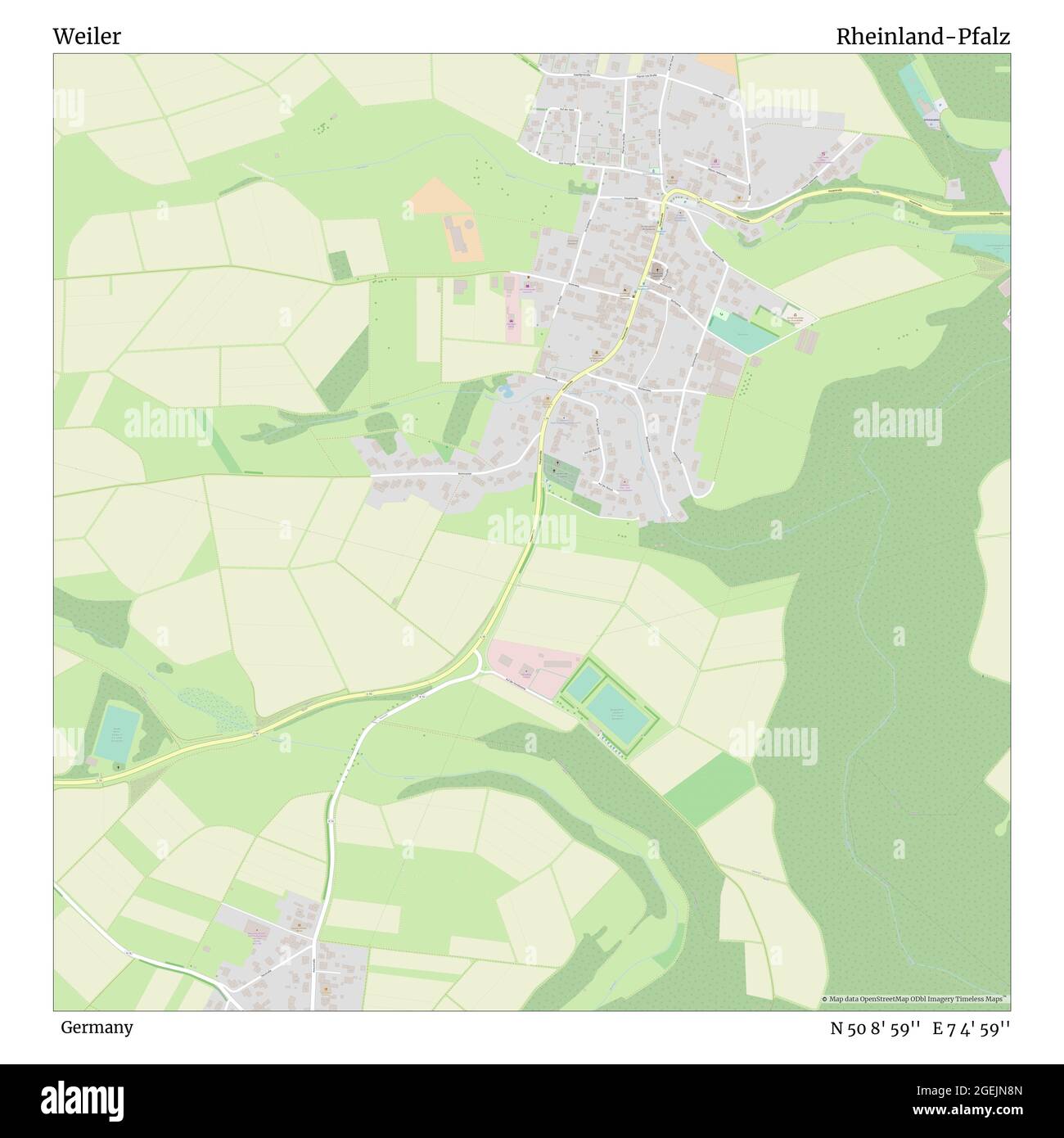 Weiler, Germany, Rheinland-Pfalz, N 50 8' 59'', E 7 4' 59'', map ...