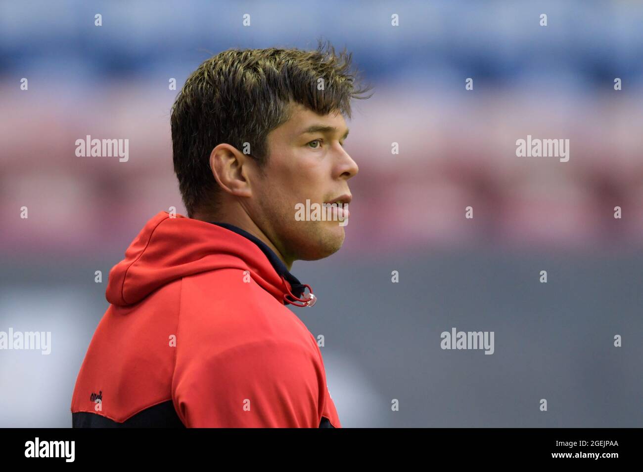Wigan, UK. 20th Aug, 2021. Louie McCarthy-Scarsbrook (15) of St Helens ...