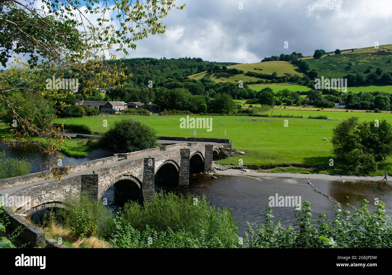Carrog village near Llangollen Wales. Beautiful landscape with old ...