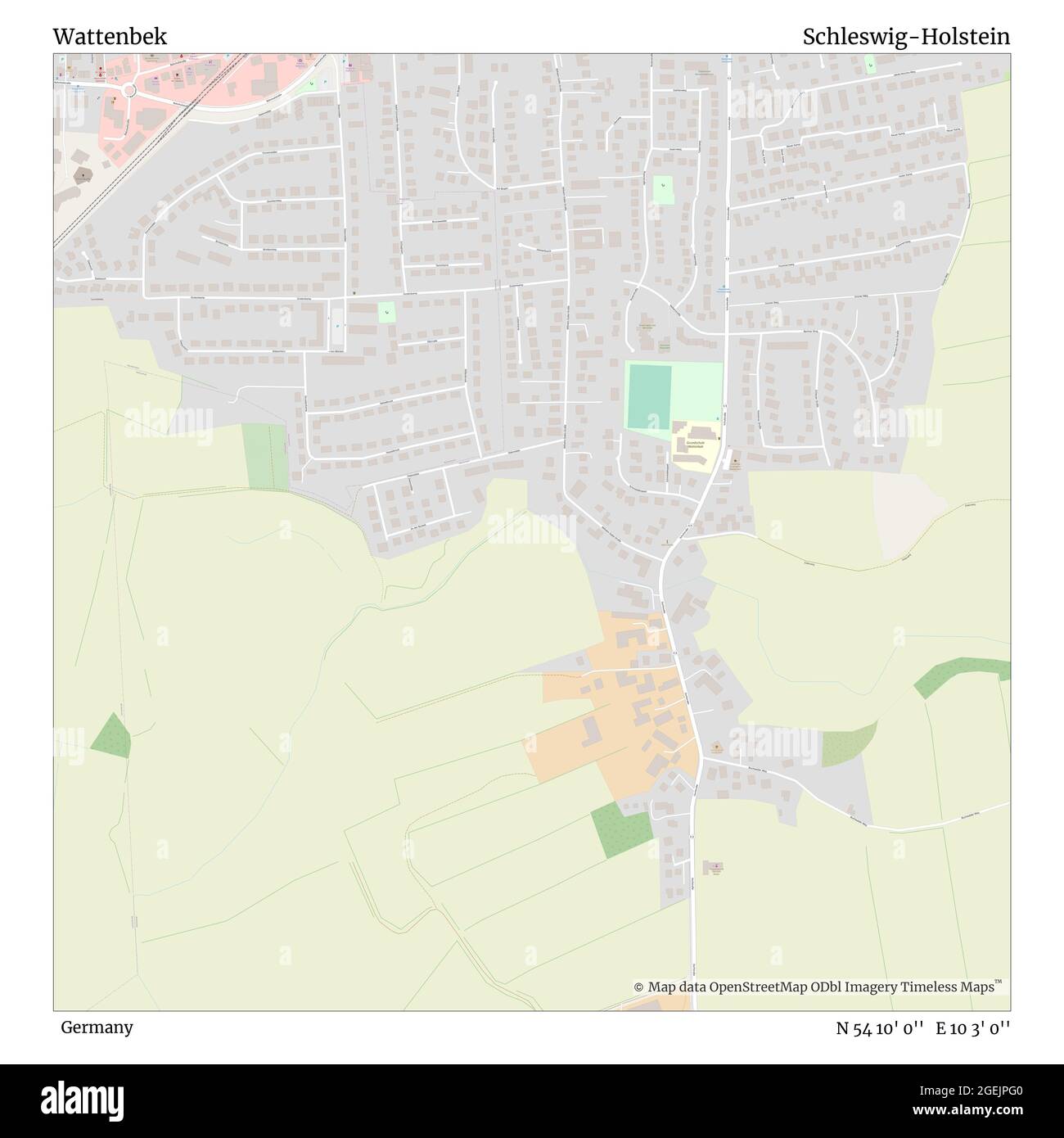 Wattenbek, Germany, Schleswig-Holstein, N 54 10' 0'', E 10 3' 0'', map ...