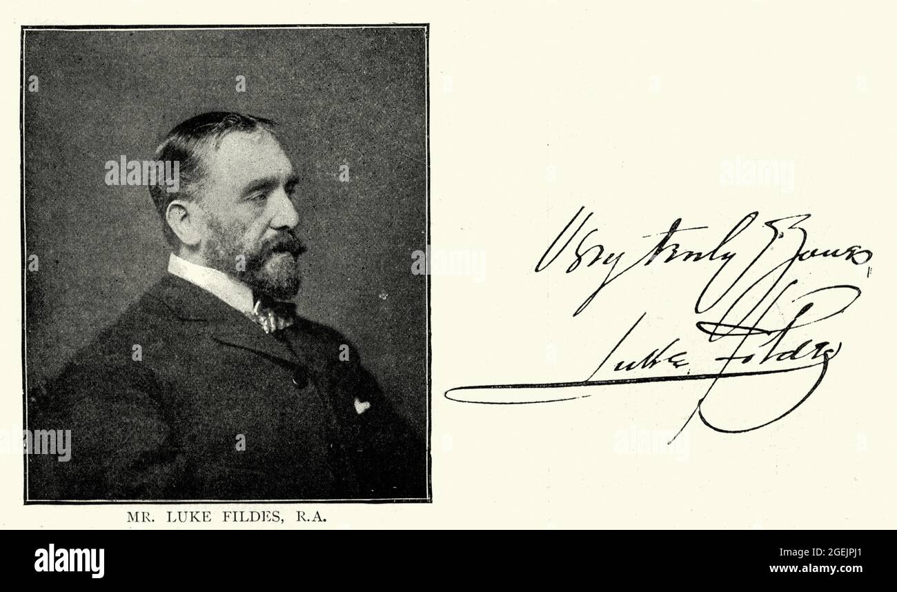 Vintage photograph of Luke Fildes an English painter and illustrator ...