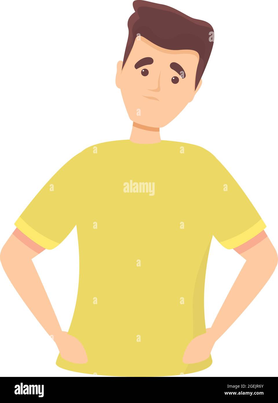 Hesitant boy icon cartoon vector. Vuca uncertainty. Confused strategy ...