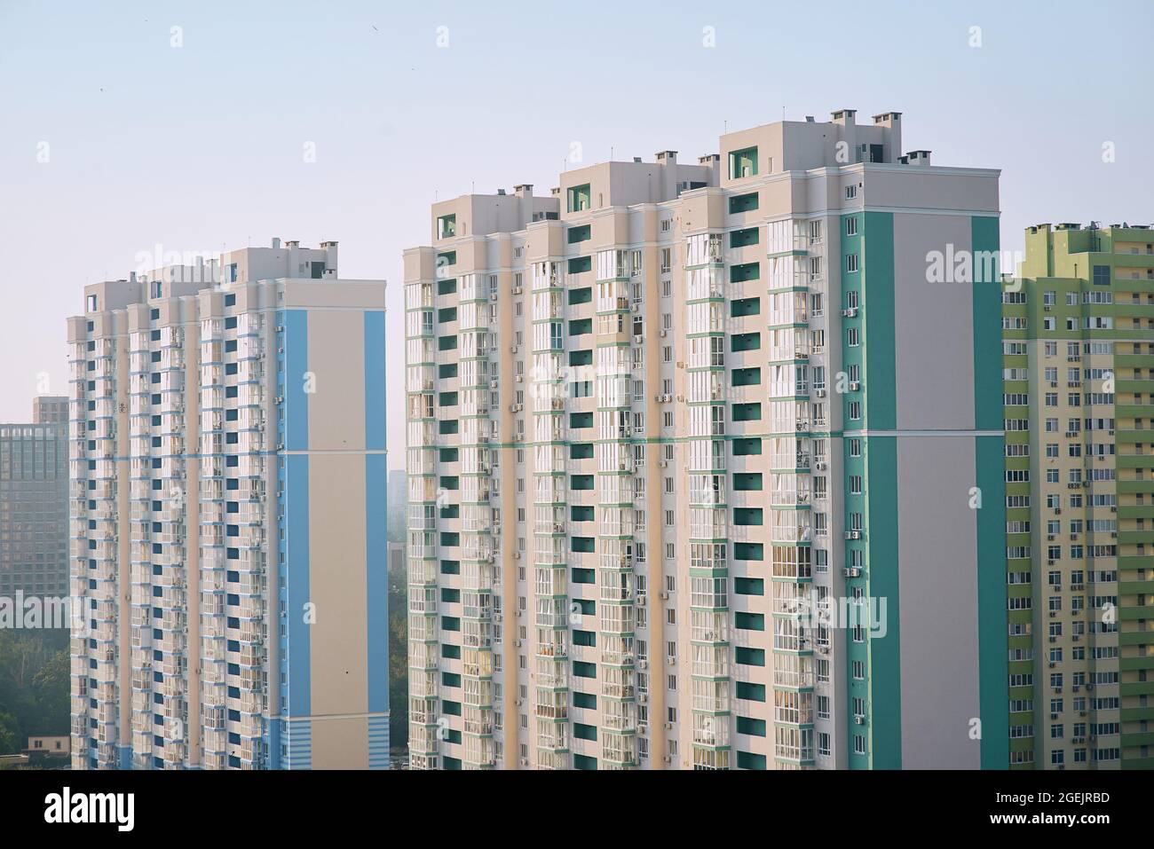 modern city - skyscrapers in sleeping quarters. Living, lifestyle ...