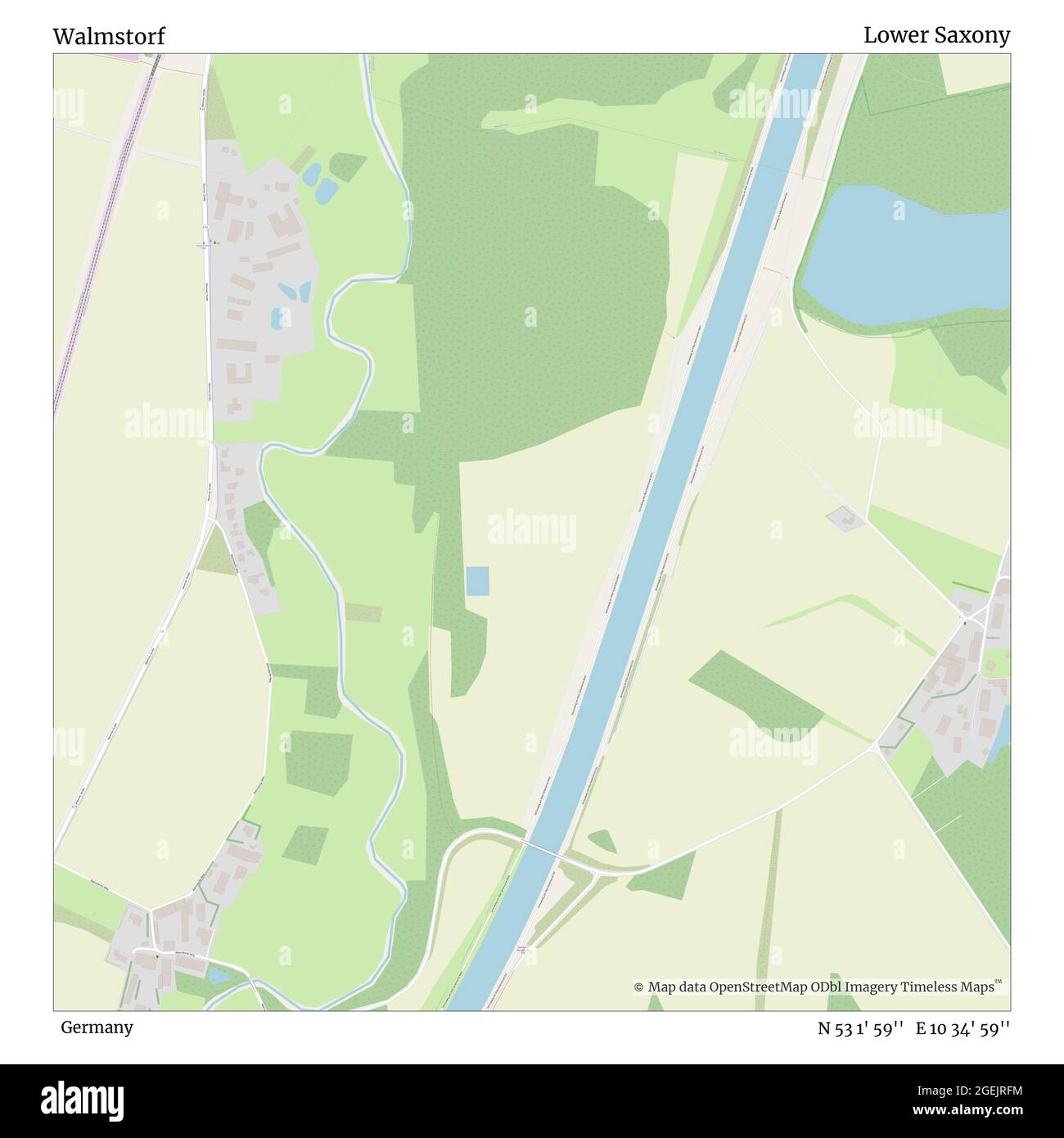 Walmstorf, Germany, Lower Saxony, N 53 1' 59'', E 10 34' 59'', map ...