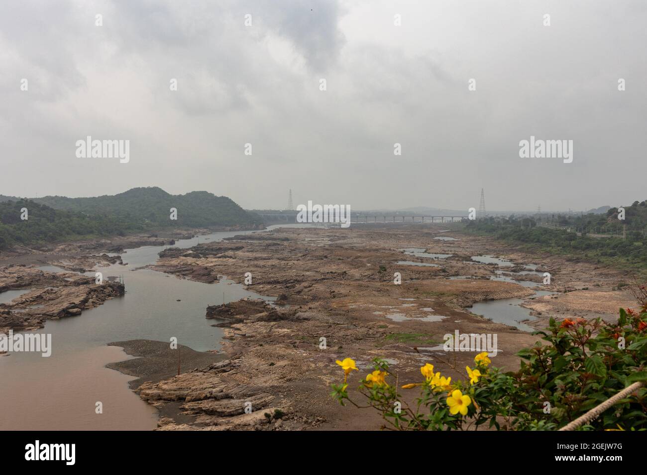 Narmada river bed as seen from the foot level of Statue of Unity in ...