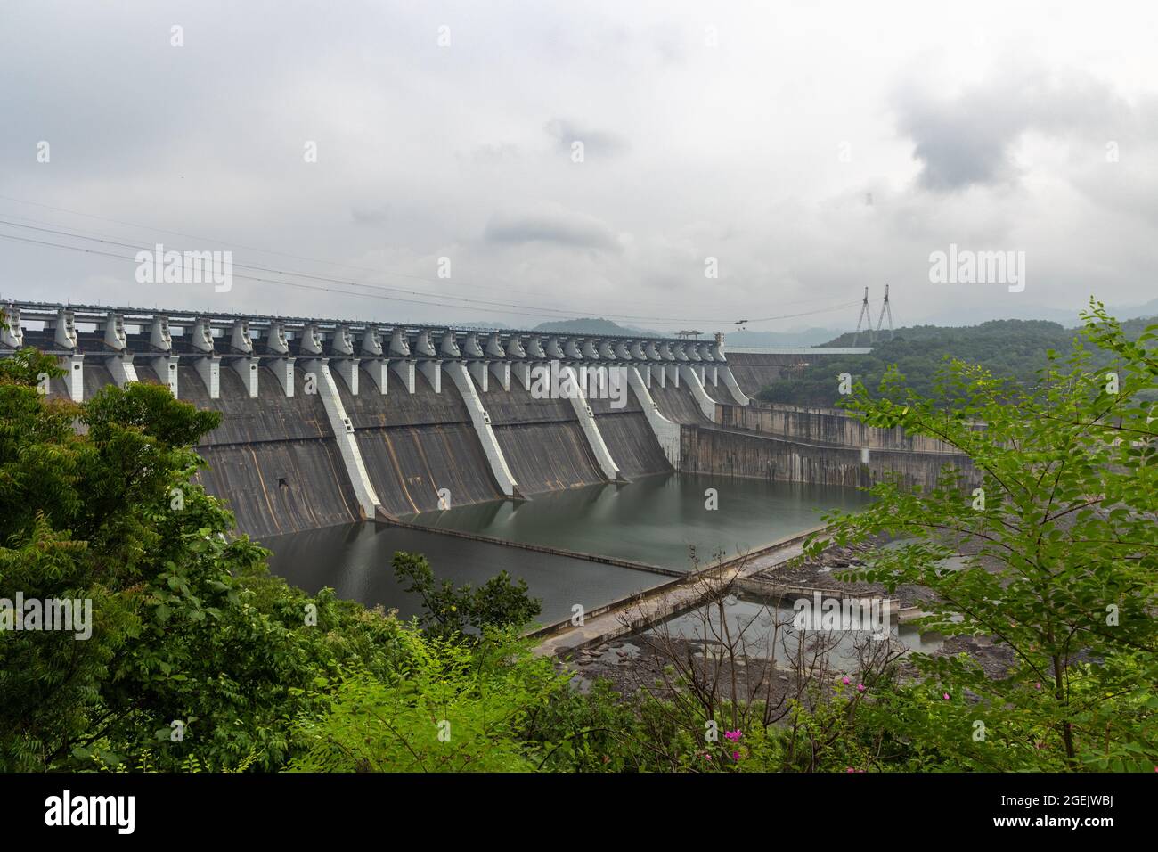 Sardar Sarovar Dam on Narmada River at Narmada valley, Kevadiya colony, Narmada district ...