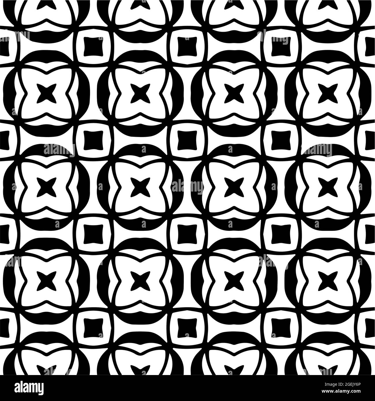 Seamless vector pattern in geometric ornamental style. Black ornament ...