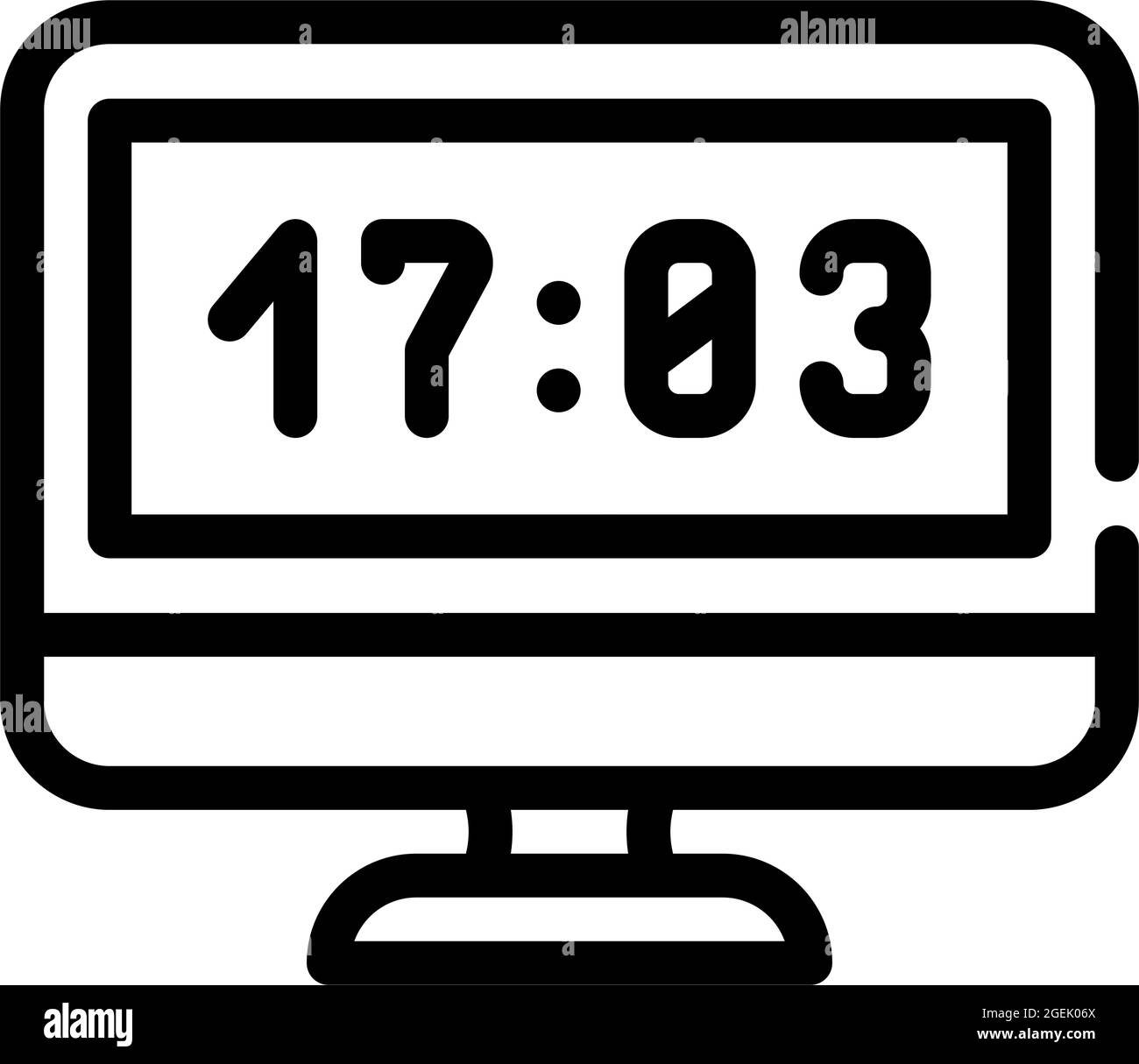 computer clock line icon vector illustration Stock Vector Image & Art ...