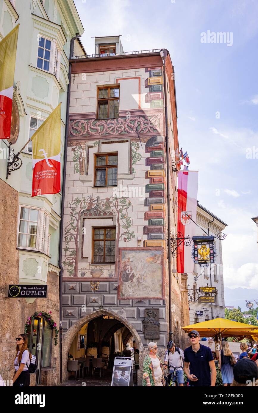 Beautiful buildings in the Old Town of Innsbruck - INNSBRUCK, AUSTRIA ...