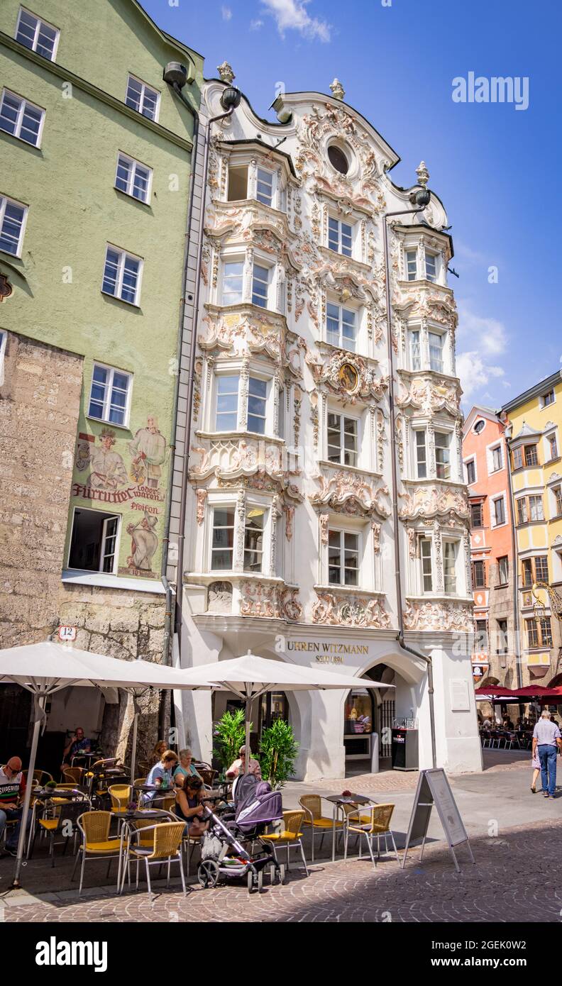 Beautiful buildings in the Old Town of Innsbruck - INNSBRUCK, AUSTRIA ...