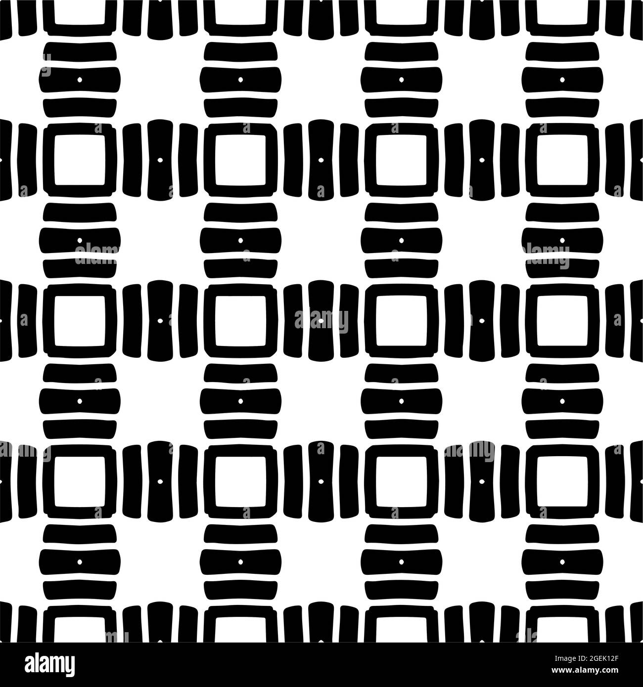 Seamless vector pattern in geometric ornamental style. Black ornament ...