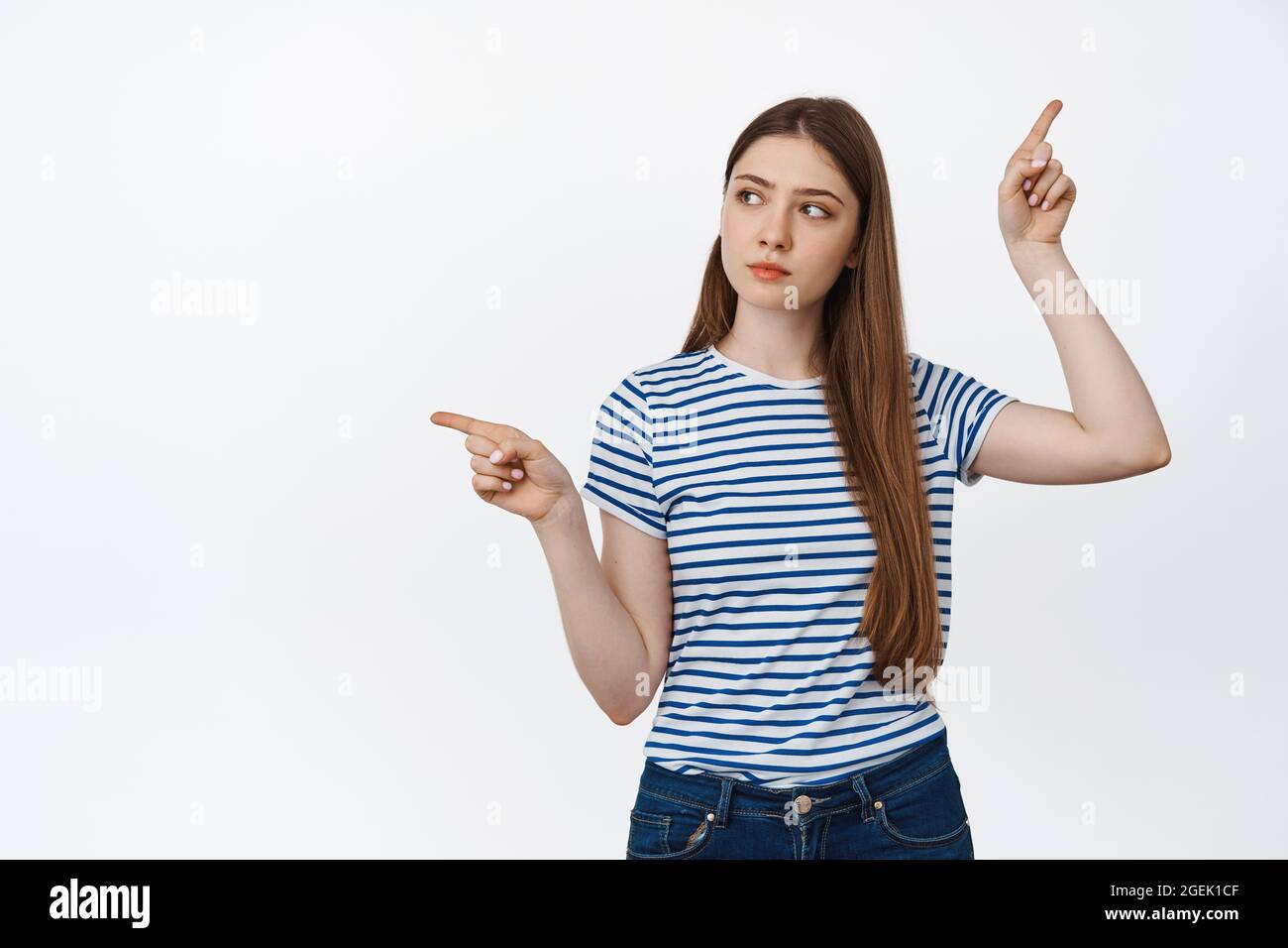 Woman Pointing Sideways