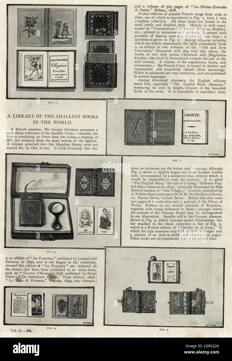 Vintage illustration Smallest books in the world, Victorian 19th ...