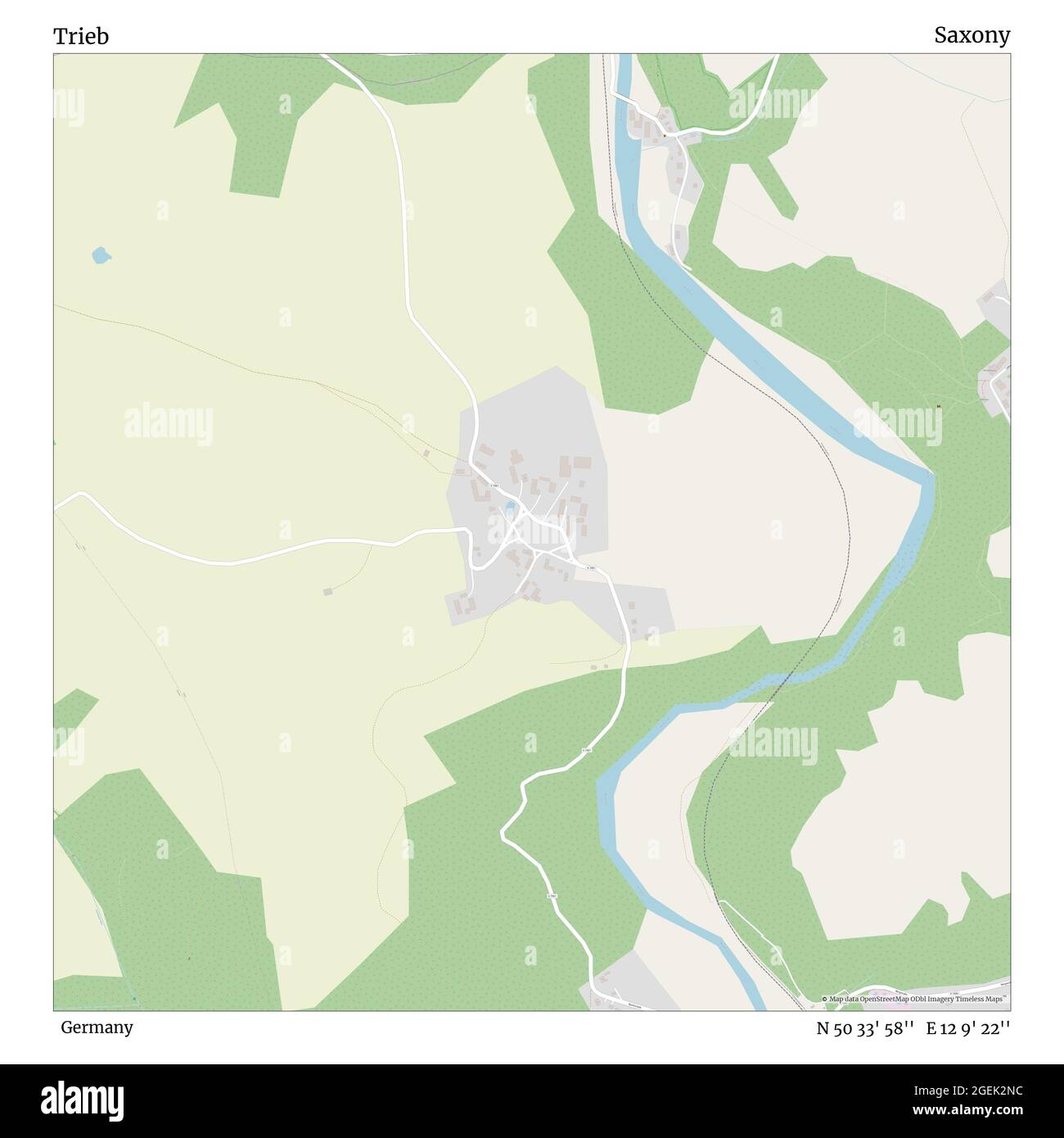 Trieb, Germany, Saxony, N 50 33' 58'', E 12 9' 22'', map, Timeless Map ...