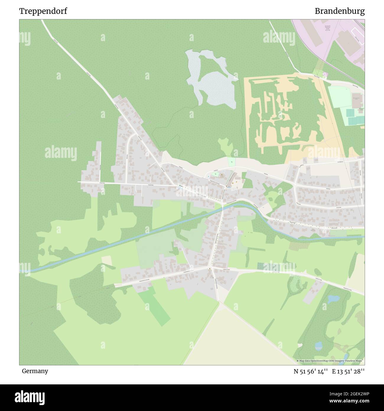 Treppendorf, Germany, Brandenburg, N 51 56' 14'', E 13 51' 28'', map ...