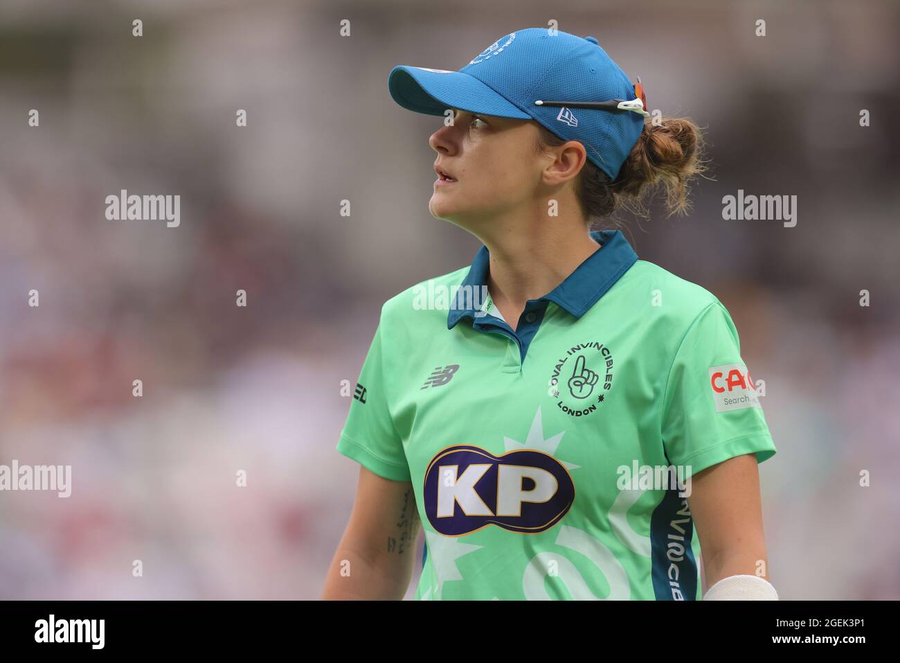 London, UK. 20 August 2021. Grace Gibbs of The Oval Invincibles in the ...
