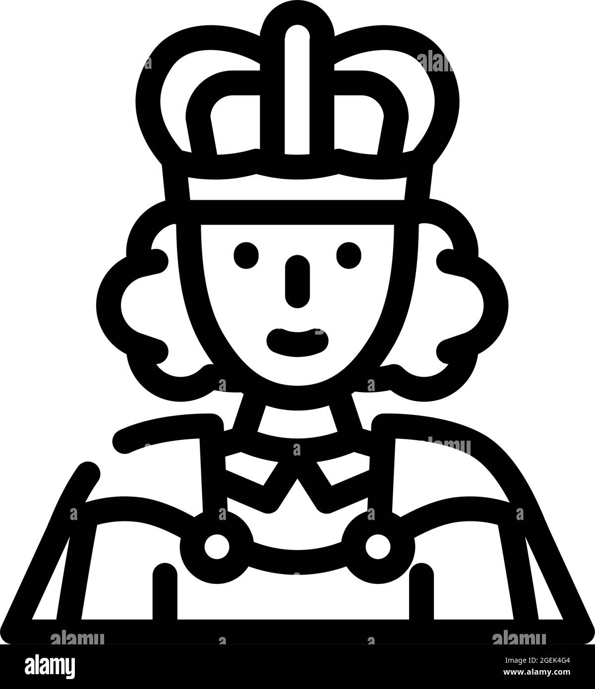 queen fairy tale line icon vector illustration Stock Vector Image & Art ...