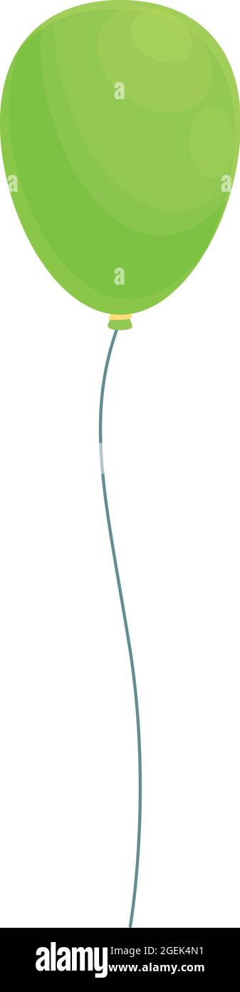 Green balloon icon cartoon vector. Ballon string. Birthday baloon Stock ...