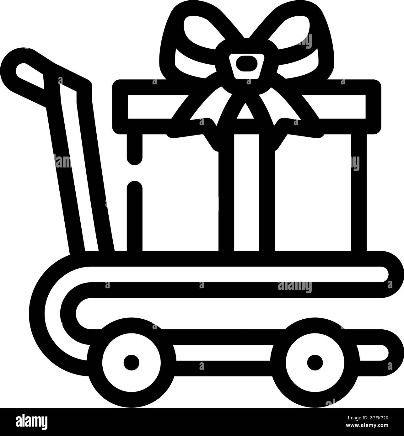 cart carry gift line icon vector illustration Stock Vector Image & Art ...
