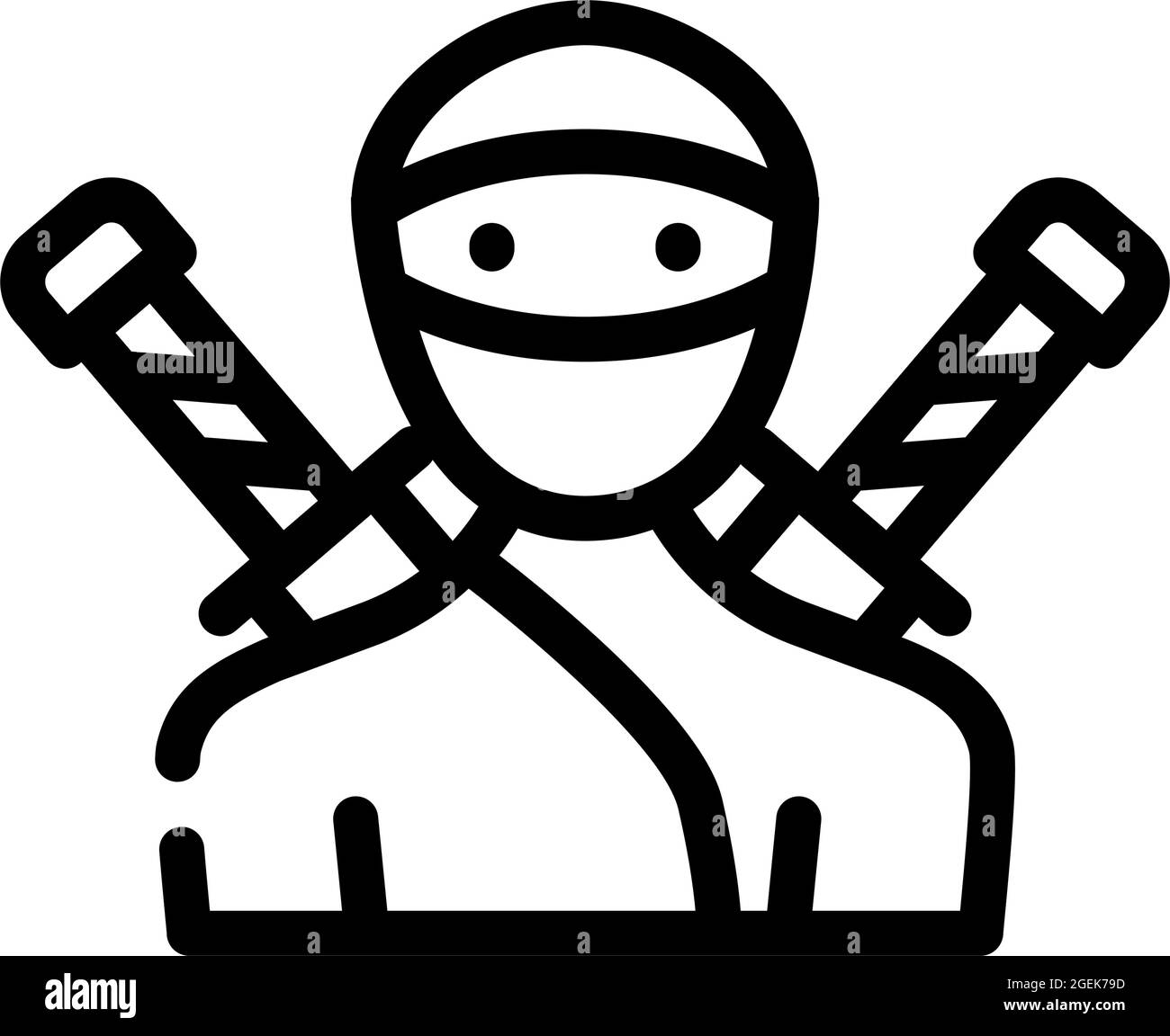 ninja fantasy character line icon vector illustration Stock Vector ...