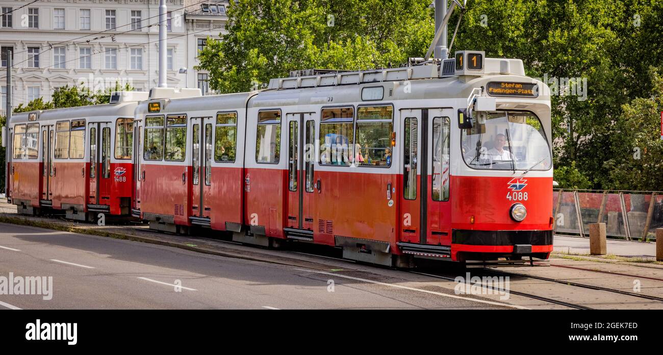 The legendary tram in the streets of Vienna - VIENNA, AUSTRIA, EUROPE ...