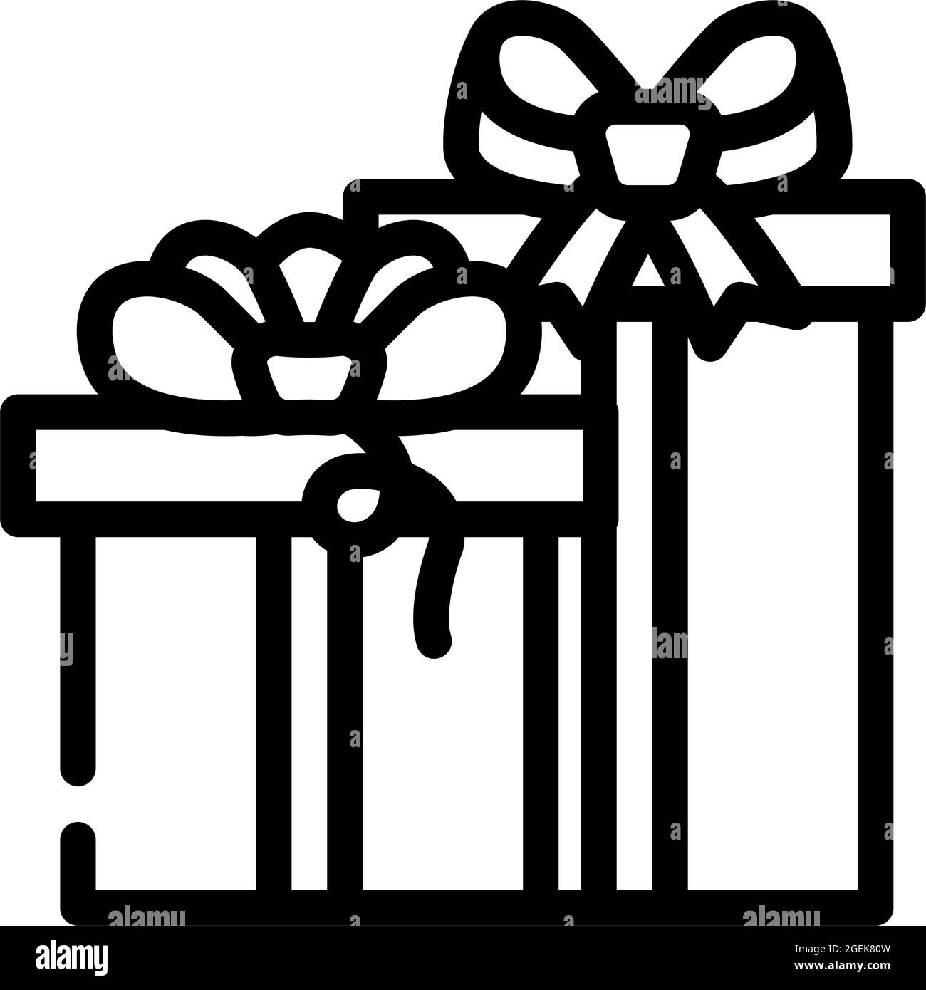 christmas gift boxes line icon vector illustration Stock Vector Image ...