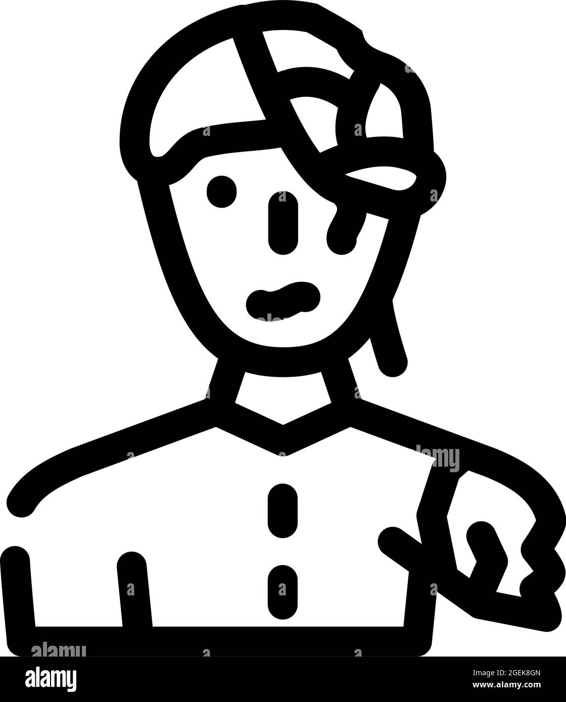 zombie fantasy character line icon vector illustration Stock Vector ...