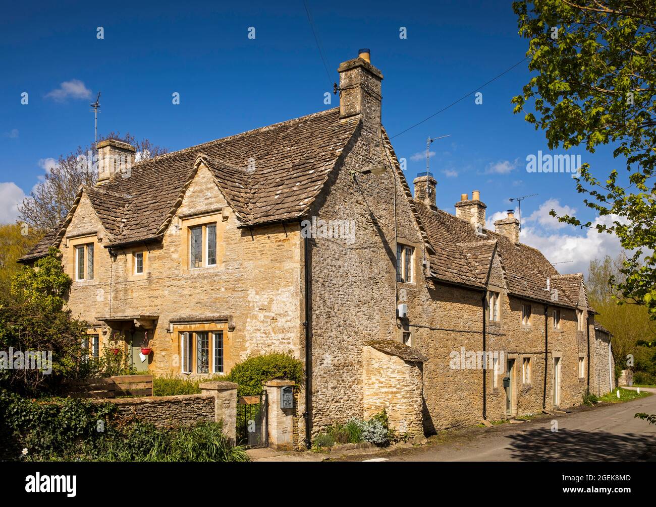 UK, England, Oxfordshire, Filkins, Moat Cottages with bread oven ...