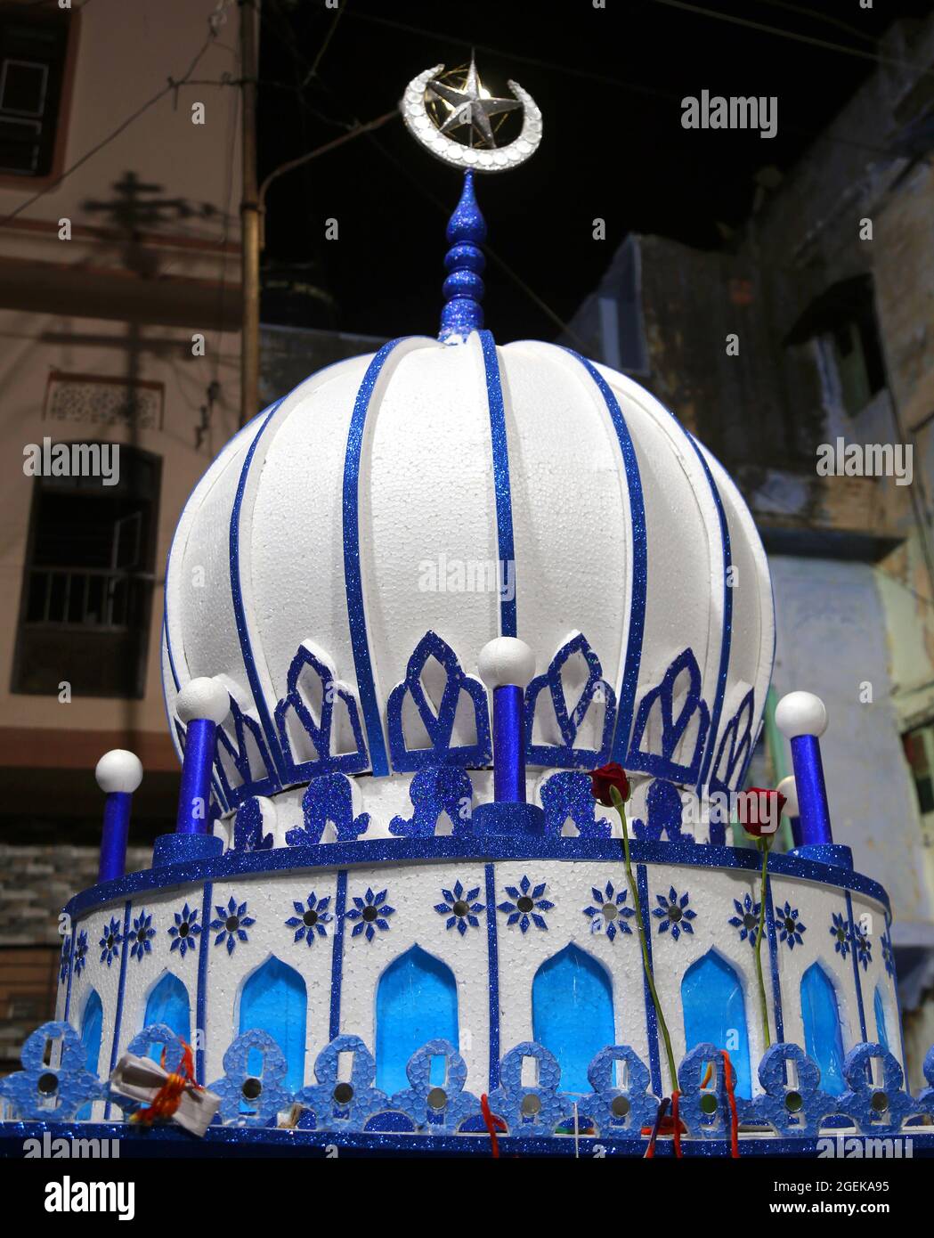 Beawar, India. 19th Aug, 2021. A traditional Tazia, replica of ...