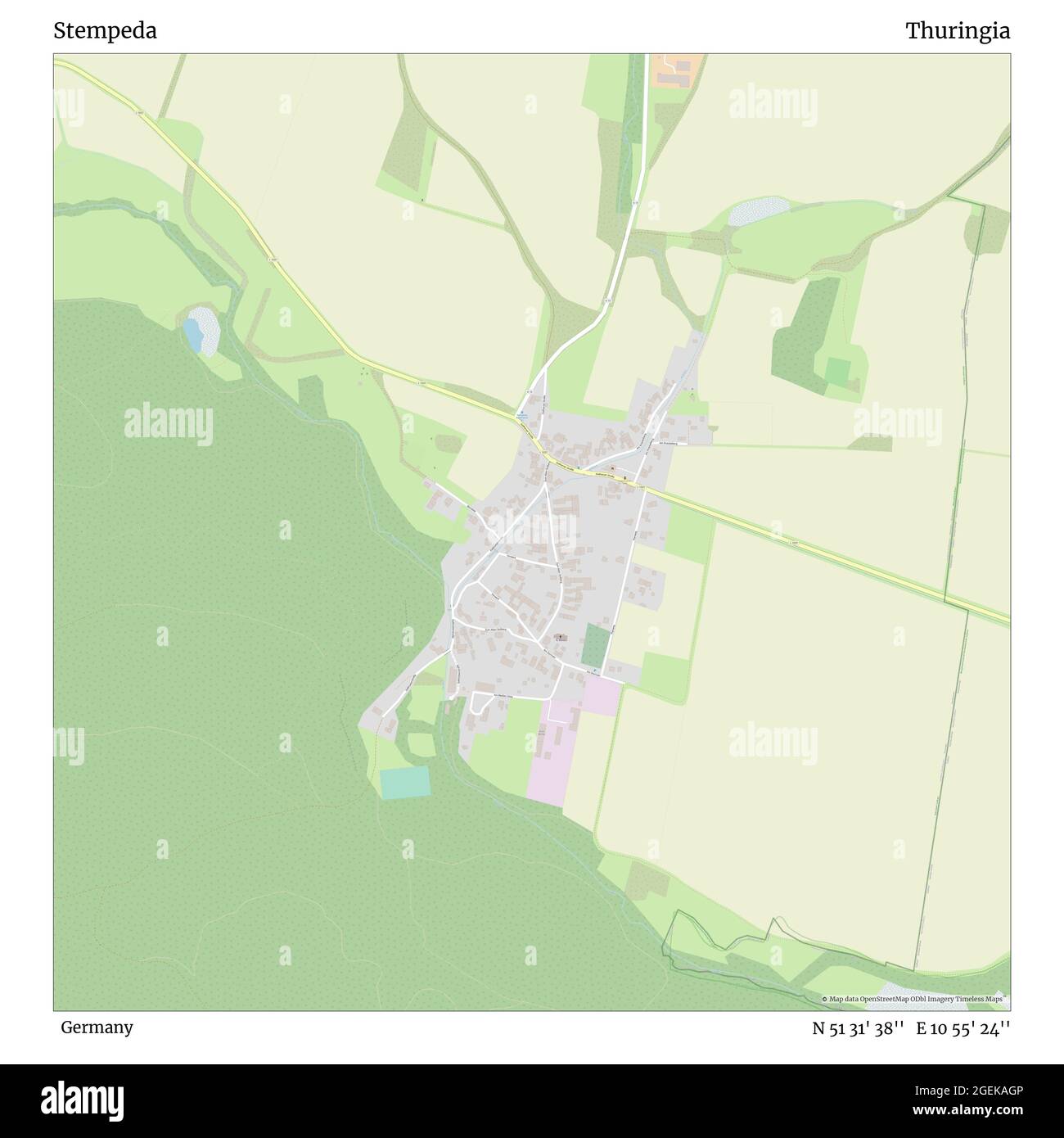 Stempeda, Germany, Thuringia, N 51 31' 38'', E 10 55' 24'', map ...