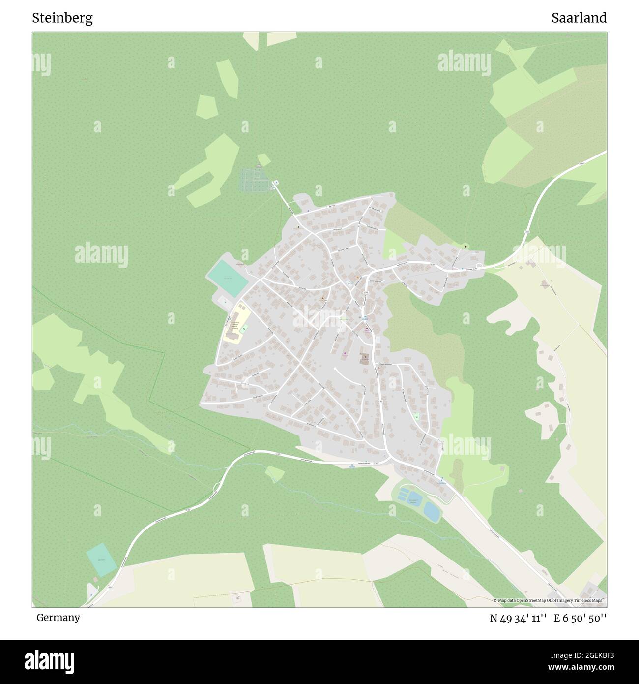 Steinberg, Germany, Saarland, N 49 34' 11'', E 6 50' 50'', map ...