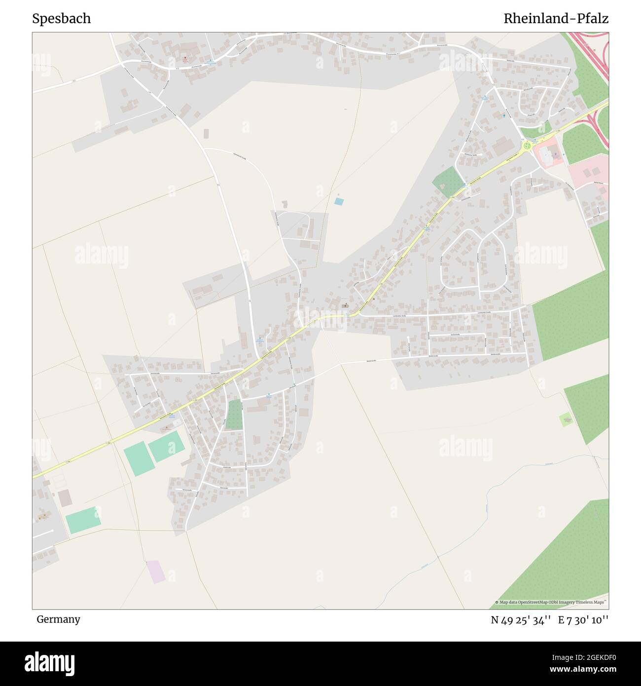 Spesbach, Germany, Rheinland-Pfalz, N 49 25' 34'', E 7 30' 10'', map ...
