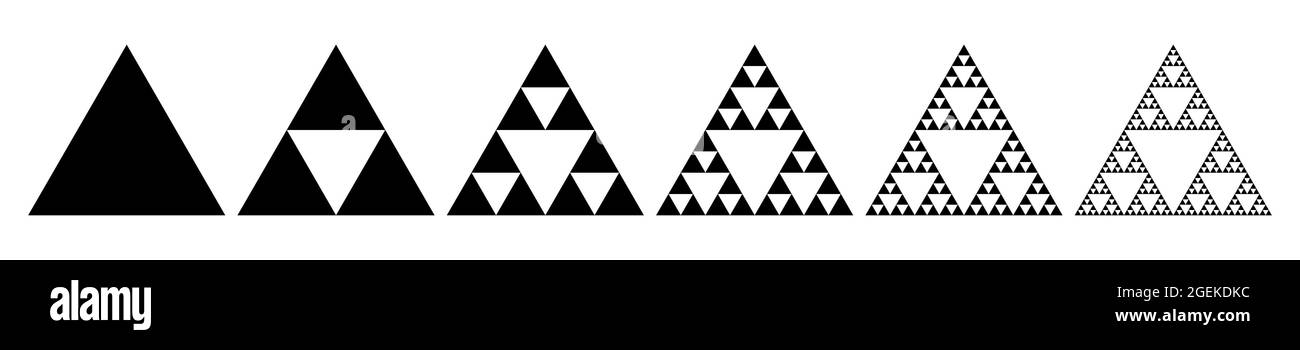 Sierpinski triangle evolution steps Stock Vector Image & Art - Alamy