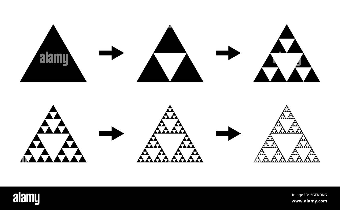 Sierpinski triangle evolution steps Stock Vector Image & Art - Alamy
